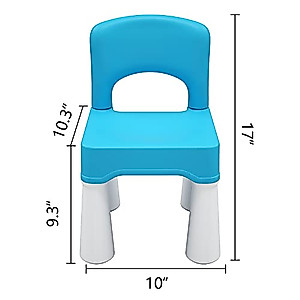 burgkidz Plastic Toddler Chair, Durable and Lightweight Kids Chair, 9.3" Height Seat, Indoor or Outdoor Use for Toddlers Boys Girls Blue