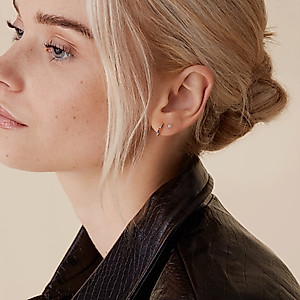 PAVOI 14K Gold Plated Sterling Silver Post Huggies | Cubic Zirconia Huggie Earrings for Women | Multi Colored Stones, Yellow Gold