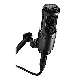 Audio Technica AT2020PK Studio Microphone with ATH-M20x, Boom - XLR Cable Streaming/Podcasting Pack and Spider Microphone Shockmount, Pop Filter