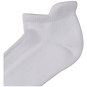 No Nonsense Women's Soft and Breathable Cushioned No Show Socks-Moisture-Wicking-with Back Tab, White-9 Pair Pack, 4-10