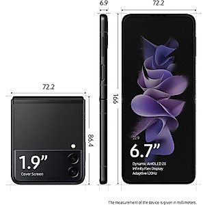 SAMSUNG Galaxy Z Flip 3,128GB, Black, Factory Unlocked, New