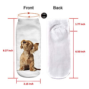 Angelteers Unisex's Lovely 3D Golden Retriever Ankle Socks for Young Dog Lover, Golden Retriever, 10.2 x 7.9 x 0.7 inches