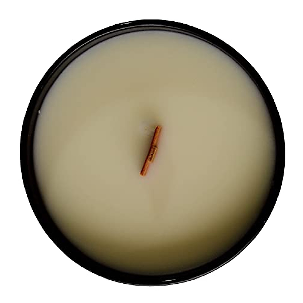 Hearthfire - Sandalwood Scented Soy Candle Infused w/Natural Oils w/ Wood Wick- Dark Sweet Creamy Aromatherapy - Hand Poured in The USA in Glossy Black Jar w/ Lid