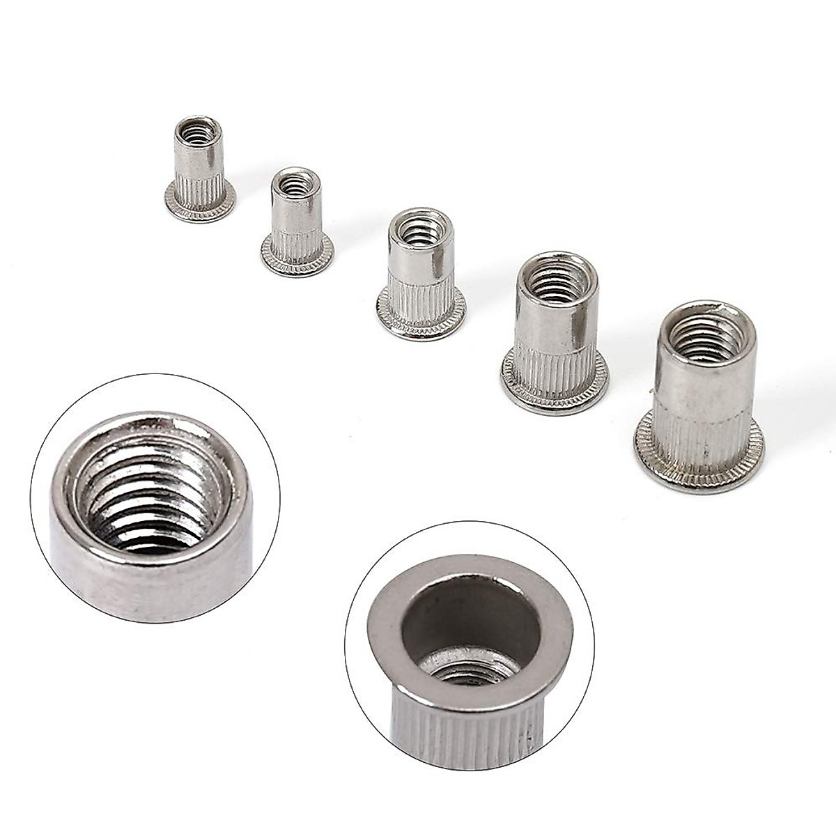 Stainless Steel Rivet Nuts Kit #8-32#10-24 1/4"-20 5/16"-18 3/8"-16 Threaded Insert Nutsert Rivnuts