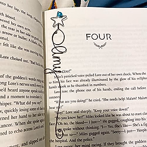 Personalized Aluminum Wire Name Bookmark with Heart and Bead Custom Book Marker Clip Gift for Book Lovers