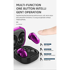 Acuvar Fully Wireless Bluetooth 5.1 Rechargeable IPX4 Waterproof Sweatproof Earbud Headphones with Microphone, Micro USB LCD Clock Charging Case Surround Stereo Bass and Noise Cancelling Calls (Pink)