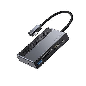 Sxdthy USB Hub, Ultra-Slim Data USB Hub, USB Type C HUB to 4K HD TF SD Card Reader Retractable Clip USB C 3.0 Adapter Dock Station Splitter