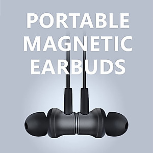 TANGMAI N6 Neckband Bluetooth 5.0 Headphones with Microphones, Bluetooth Earbuds with Deep Bass HiFi Stereo, 24H Playtime, Portable Magnetic Wireless Earphones, Clear Calls, Lightweight Fit -Black