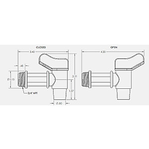 Flow Rite 3/4" Faucet | Plastic Drum Faucet | Faucet Spigot