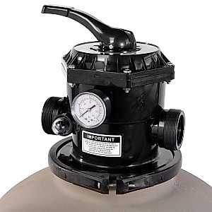 XtremepowerUS 75140-V 19" InGround Sand Filter System for Swimming Pool up to 24,000 Gallons, Gray