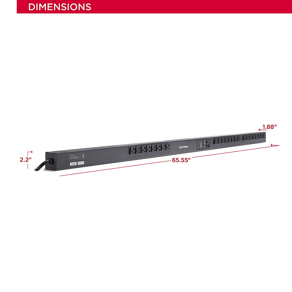 CyberPower PDU41101 Switched PDU, 100-120V, 20A (Derated to 16A), 24 Outlets, 0U Rackmount