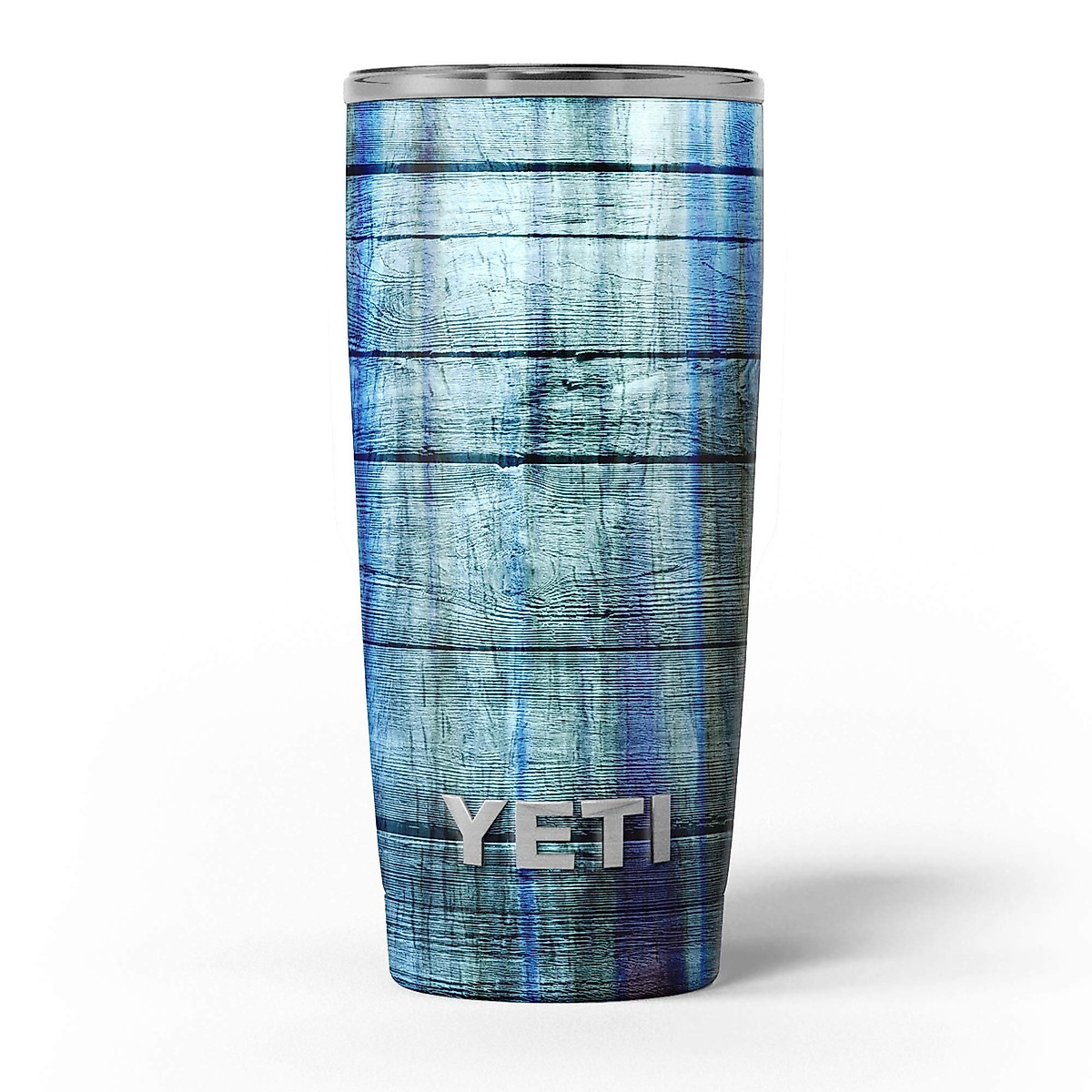 Design Skinz Blue and Green Tye-Dyed Wood - Skin Decal Vinyl Wrap Kit Compatible with The Yeti Rambler Cooler Tumbler Cups