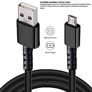 2Pack Micro USB Cable High Speed USB 2.0 A Male to Micro B,Android Charging Cable,6.6feet Charger Sync Wire, iBarbe Compatible with PS4 Xbox One Controller Galaxy S7 Edge/S7/S6/S5, G4,Moto G5(Black)