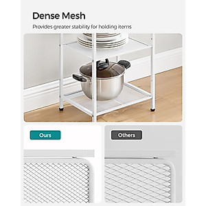 SONGMICS 6-Tier Storage Rack, Bathroom Shelf, Extendable Plant Stand with Adjustable Shelf, for Bathroom, Living Room, Balcony, Kitchen, Classic White UBSC036W01