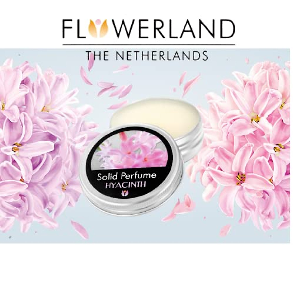 Flowerland Solid Perfume - Portable Pocket Balm Perfume Perfect for Travel Use - Natural Fragrance Parfum for Men and Women - Natural & Vegan - Hyacinth (30ml)