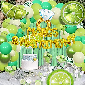 Margs and Matrimony Bachelorette Party Decorations,20pcs Marg Margarita Banner Lime and Diamond Ring Balloons, Mexican Fiesta Cinco De Mayo Backdrop,Taco Bar Decor for Carnival Bridal Shower Supplies