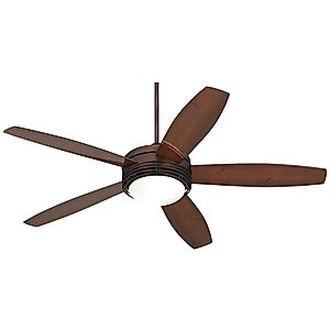 Casa Vieja 60" Casa Province Modern Rustic Indoor Outdoor Ceiling Fan with Light LED Remote Control Oil Brushed Bronze Reversible Dark Walnut Maple Blade Damp Rated for Patio Exterior House Porch