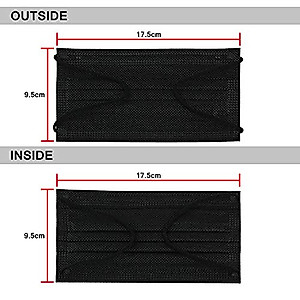 DIOLV Disposable Face Mask Adult 3 Layer Mens Breathable Facemask Womens Facial Masks for Indoor Outdoor 50Pcs/Pack Earloop,Black