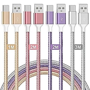 USB C Cable,1M/2M/2M/3M 4pack Charging Cable USB C 3.1A Fast Charging Cable Nylon Long USB Type C Cable for Samsung Galaxy S22 Ultra S21 S20 S10 S9 S8 Plus,Redmi,Sony Google Pixel