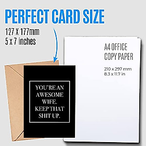 Funny and original anniversary card for wife | Unique and cool joke card for Birthday, Mother's Day, Retirement, Valentine's Day, Christmas. | Awesome and fun card for her