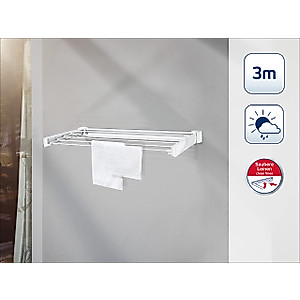 Leifheit Telegant 30 Protect Wall Dryer, Foldable Clothes Drying Rack, Robust Clothes Rack for Indoor and Outdoor, 3 m Drying Space
