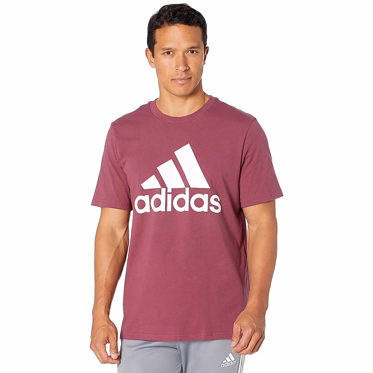 adidas Men's Badge of Sport Classic Tee, Victory Crimson, Medium