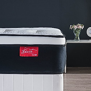 Jacia House King Mattress, 12 Inch Pillow-Top Pocket Spring Hybrid Mattress - Bed in a Bag - 100% Natural Latex Double Hybrid Firm Mattress King