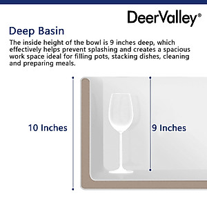 DeerValley Farmhouse Sink, DV-1K505 Grove 36"L x 18"W Fireclay Farmhouse Sink White Apron Front Deep Single Bowl Kitchen Sink with Sink Grid and Basket Strainer