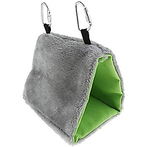 Winter Warm Bird Nest House Hammock Hanging Bed Toy Hut Hideaway for Hamster Parakeet Cockatiel Budgie Finch Canary Conure Lovebird Cage Perch Stand