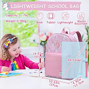 Backpack for Girls,ChaseChic Water-resistant Kids Backpack Preschool Kindergarten Bookbag Lightweight Toddler Nursery School Unicorn Backpacks with Chest Strap,3-18Years(Pink)