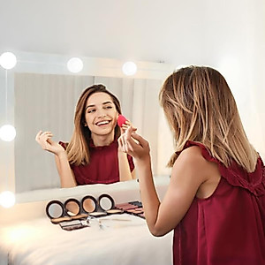 Pretmess Vanity Lights for Mirror, Hollywood Style Vanity Lights with 10 dimmable Bulbs,Adjustable Color & Brightness,USB Cable(No Mirror Include)