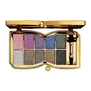 UIFCB Glitter Eyeshadow Palette,10 Colors Sparkle Shimmer Eye Shadow Highly Pigmented Long Lasting Makeup Set Gold(Type 1)