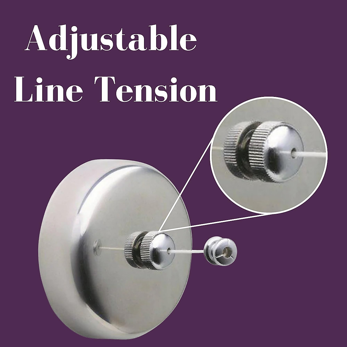 Jerdon CL1 Retractable Clothesline with 8-Foot Adjustable Nylon Line, Stainless Steel Finish