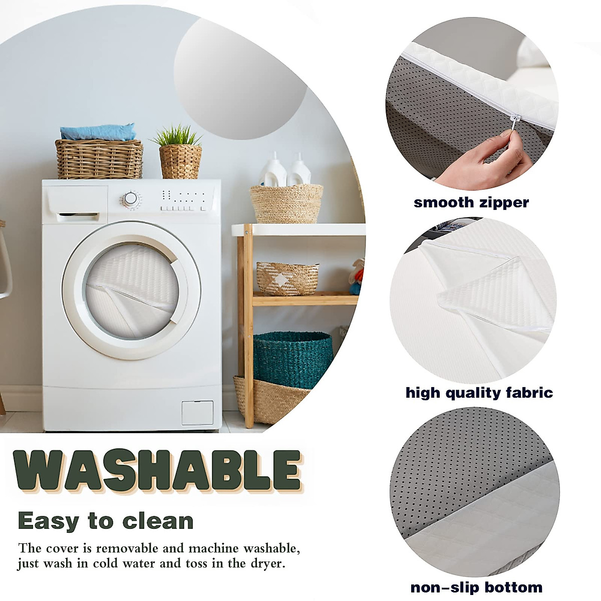 3 in 1 Wedge Bed Mattress Elevator, Topper or Under Bed Leg Elevation 7-Inch Incline Foam Support, Ideal Wedge Mattress for Acid Reflux, Neck & Back Pain, Heartburn, Germs, Snoring, King