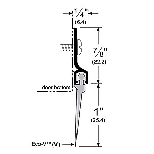 Pemko 307DV48 Dark Bronze Anodized Finish Aluminum and Vinyl Door Bottom Sweep for 48" Door