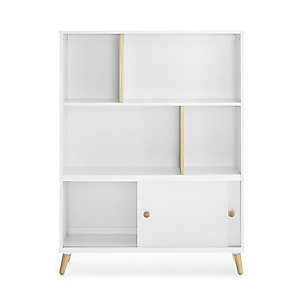 Delta Children Essex Bookcase - Greenguard Gold Certified, Bianca White/Natural