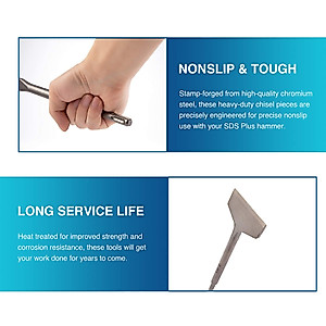 ZELCAN SDS Max to SDS Plus Adapter for Rotary Hammer Drills & Chisel Set with SDS Plus Shanks, Bundle