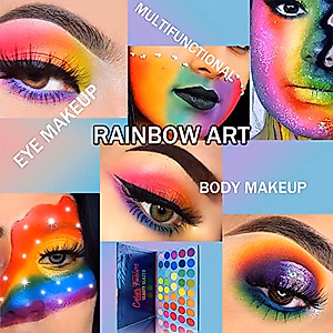 [Valentine`s Day Gift] Color Fusion Eyeshadow Palette Highly Pigmented 39 Shades Matte and Shimmers Makeup Palette, Blendable Waterproof Eye Shadow, Cruelty- Free Makeup Pallet, Full Face Eye Make Up Colorful Color Play