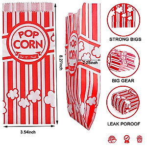 200Pcs Paper Popcorn Bags for Party, Popcorn Paper Bags 1oz, 1oz Popcorn Bag, 1oz Popcorn Bags Individual Servings, Popcorn Serving Bags Small for Movie Nights