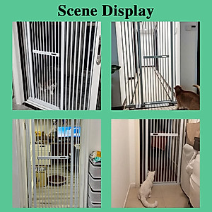 WAOWAO 61.02" Extra Tall Cat Pet Gate 30.11-33.07" Wide Pressure Mounted Walk Through Swing Auto Close Safety White Metal Baby Toddler Kids Child Dog Pet Puppy Cat for Indoor Stairs,Doorways