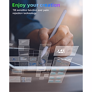 Gnanlen iPad Pencil 2nd Generation with Magnetic Wireless Charging, Same as Apple Pencil 2nd Generation,The Pen Compatible with iPad Pro 11 in 1/2/3/4,iPad Pro 12.9 in 3/4/5/6,iPad Air 4/5,iPad Mini