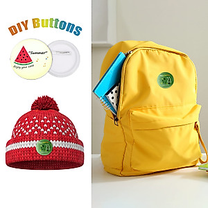 MECCANIXITY Blank Pin Back Button Parts, 32mm 1.26 Inch, 200 Set Sewing Buttons Round Metal Cover Plastic Button Back Clear Film for Button Maker Machine