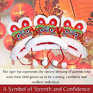 Coco Dolphin Baby Tiger Hat Chinese Asian Hat Infant Chinese New Year Chinese Traditional Toddler Cap Boy Girl Red