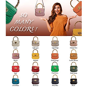 Women Handbag 100% Genuine Leather with Bamboo handle Crossbody bag Elegant bag Evening bag Gift for Women Handmade Made in Italy