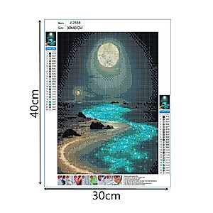 YOUYIDUN-5D DIY Diamond Art Kits,Magical Scenery Diamond Crystal Painting Kits Full Drill by Numbers,Diamond Rhinestone Cross Stitch Embroidery Painting for Kids Adults Gifts Home Wall Decorations-C