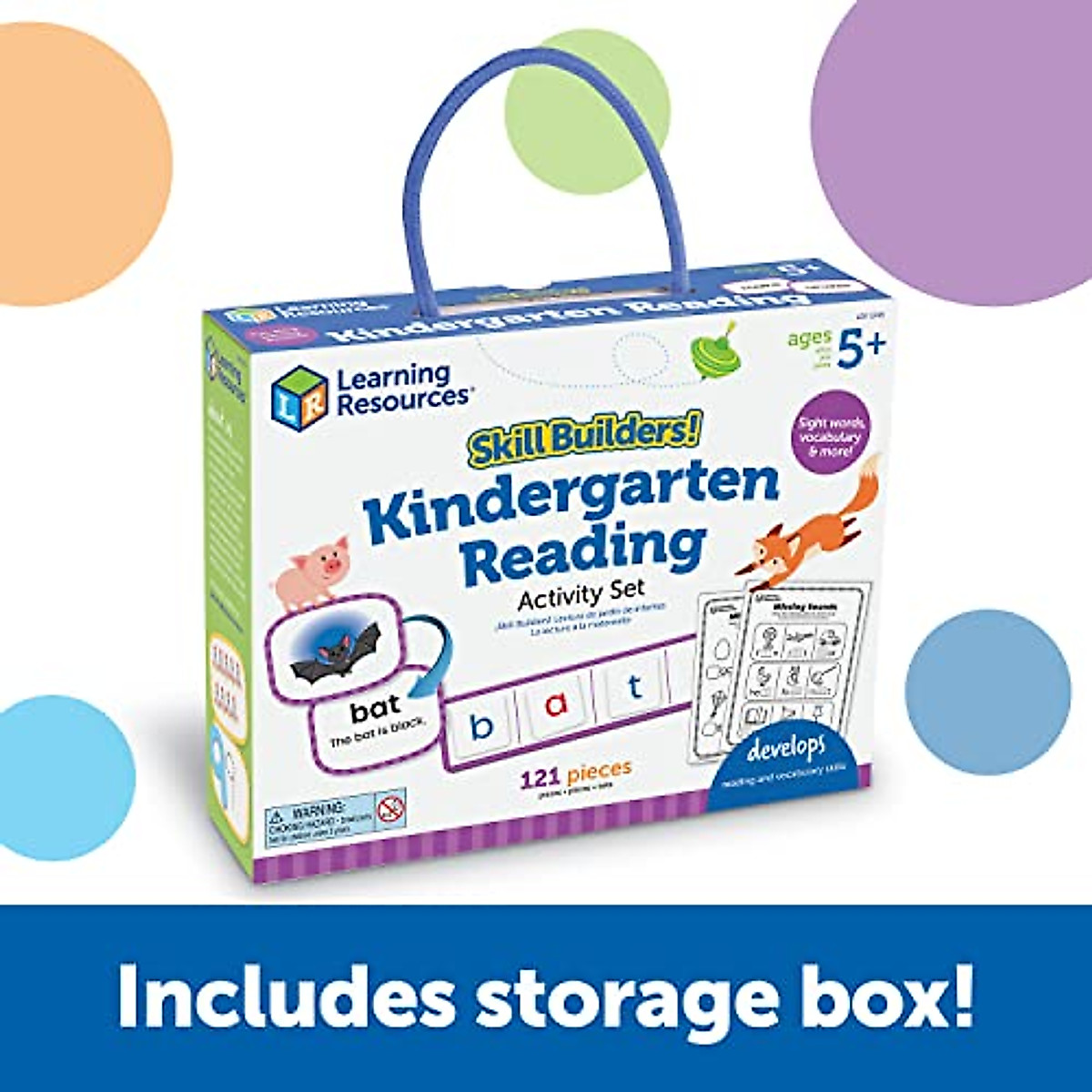 Learning Resources Skill Builders! Kindergarten Reading Activity Set - 122 Pieces, Ages 5+ Kindergarten Learning Essential Materials, Reading Activities for Kids, Kindergarten Homeschool Supplies