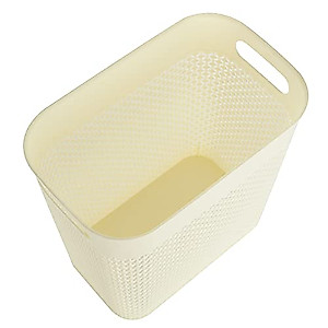 ZOFORTY 3 Pack Slim Plastic Trash Can Wastebasket, 3.5 Gallon Trashcan Garbage Bin with Handles, Rectangle Hollow Trash Bin Waste Basket for Office Bathroom Bedroom Home Kitchen Dorm - 10” High