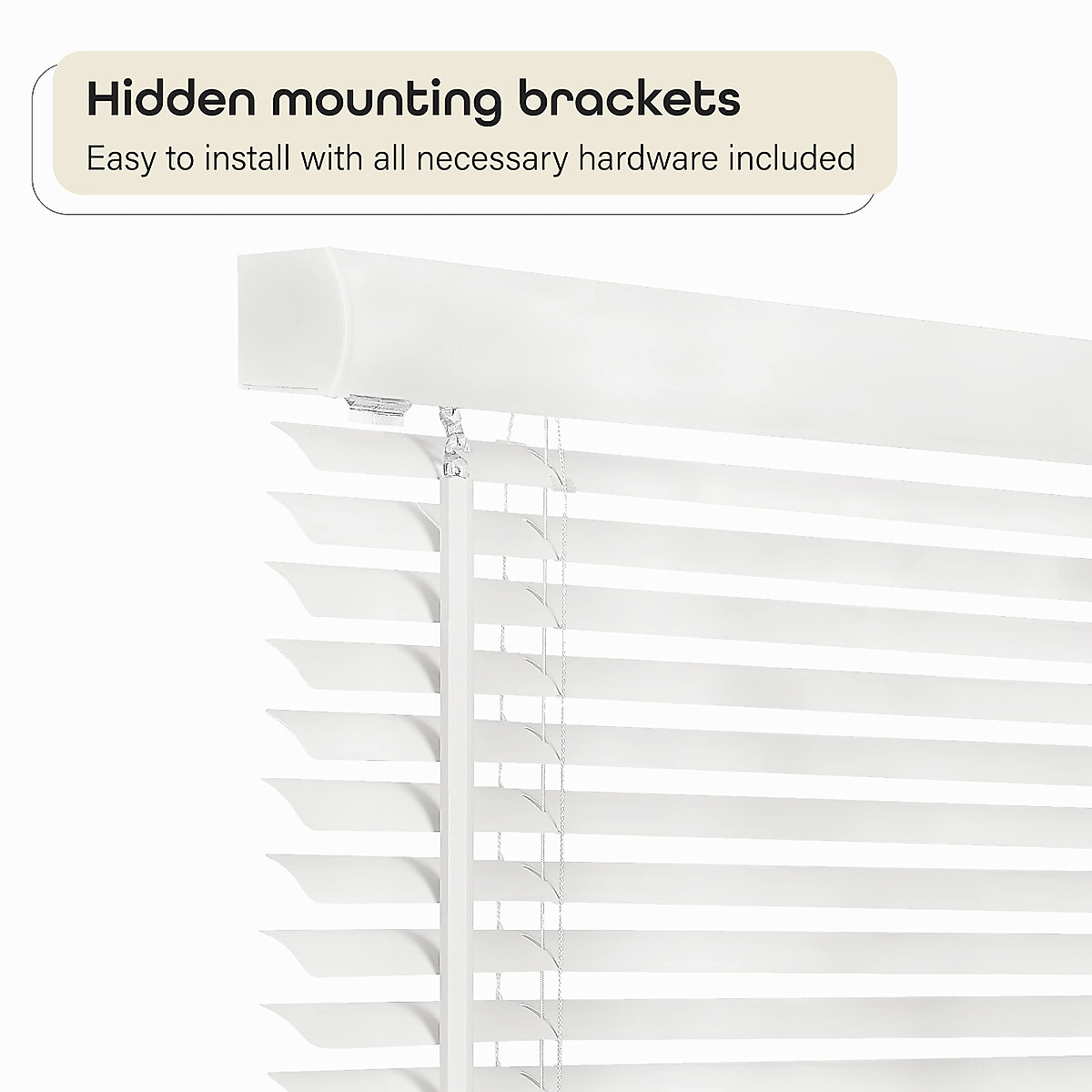Cordless Light Filtering Mini Blind - 24 Inch Width, 64 Inch Length, 1" Slat Size - Pearl White - Cordless GII Morningstar Horizontal Windows Blinds for Interior by Achim Home Decor