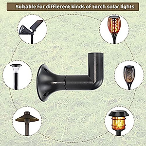 20Pcs Plastic Solar Torch Lights Outdoor Accessories, EsLuker.ly Replacement ABS Plastic Wall Bracket& Wall Mounting Base for Solar Torch Garden Lights Christmas Pathway Markers (Wall Connector+Base)