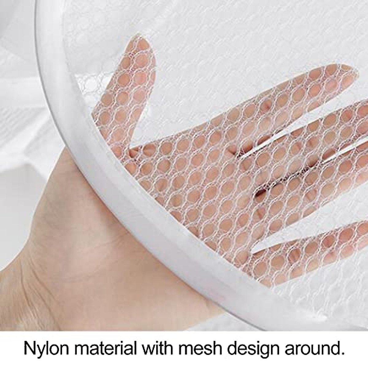 Popup Laundry Hamper with Handle, Foldable Large Capacity Mesh Laundry Hamper Home Supplies White